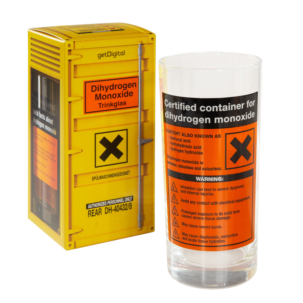 DHMO Dihydrogenmonoxid-Trinkglas — getDigital