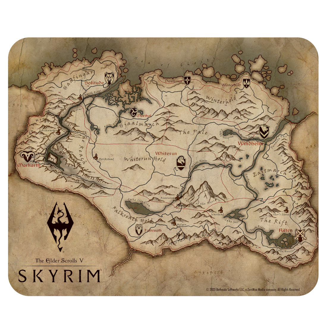 The Elder Scrolls V Skyrim Mousepad "Map" — getDigital