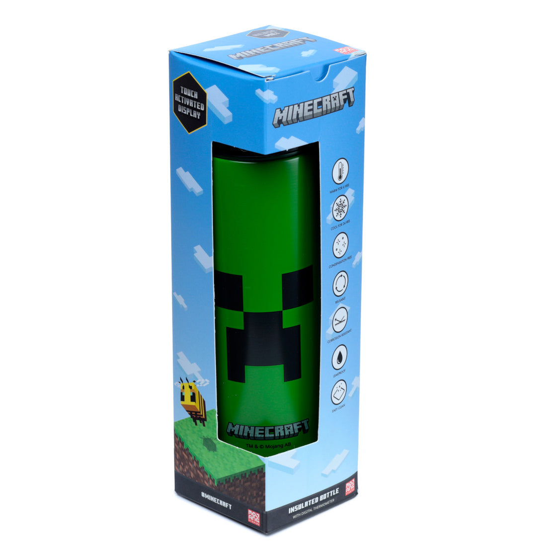 Minecraft Creeper drinking bottle with digital thermometer — getDigital